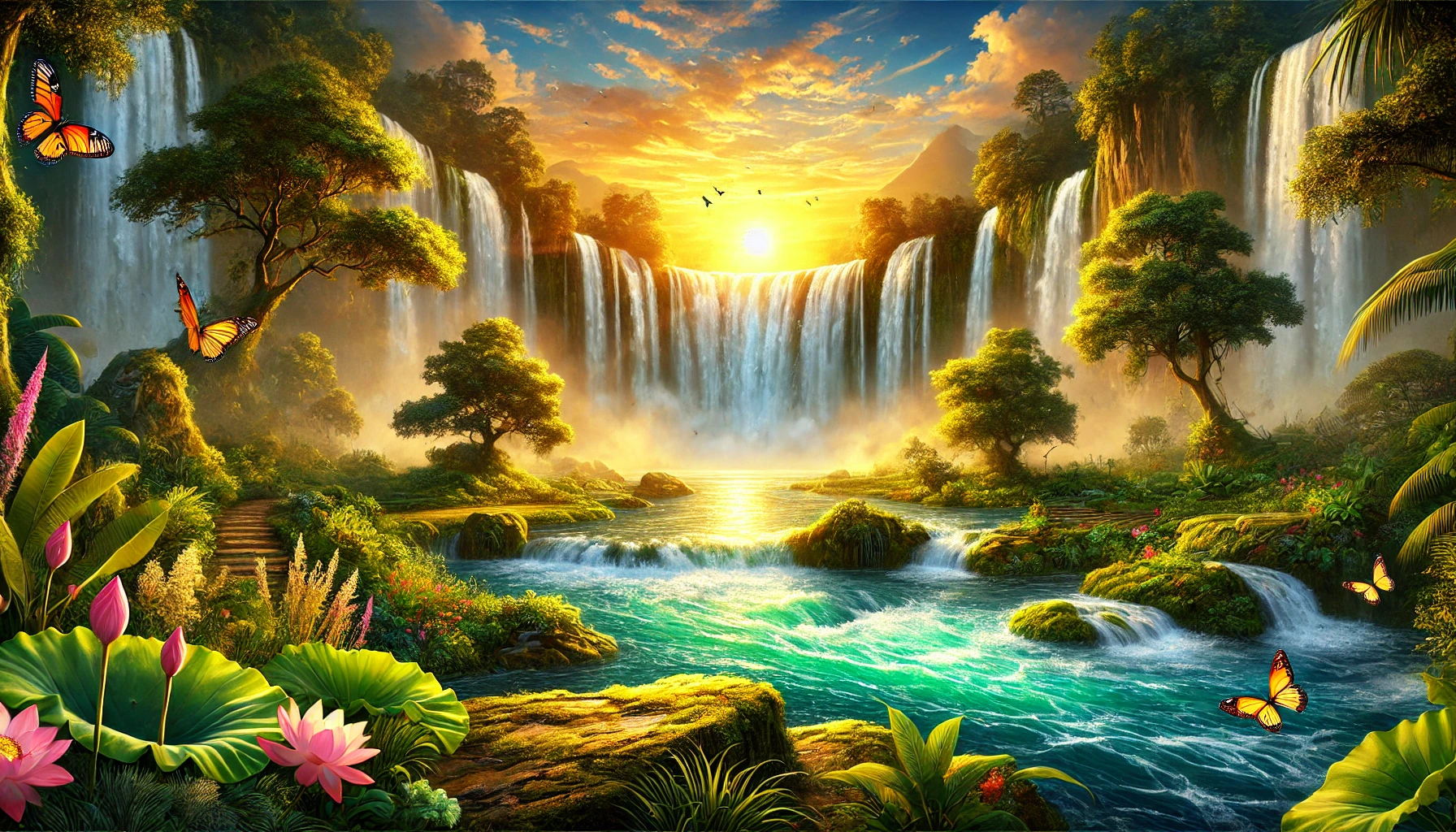 Paradise Falls – Magnificent Vastu-Compliant Waterfall Art for ...